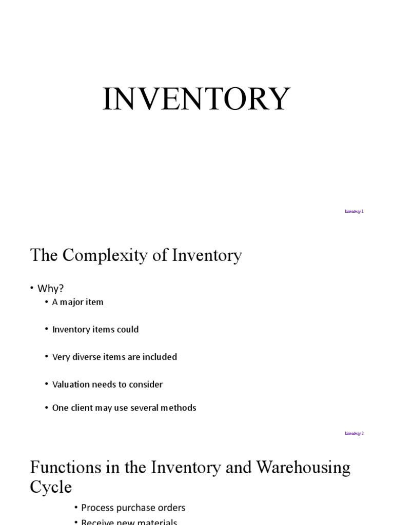 Inventory Management Essentials | PDF