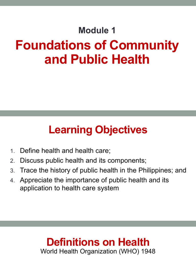 Foundations of Community and Public Health | PDF | Public Health ...