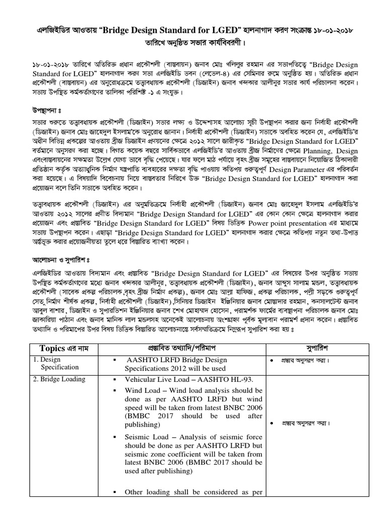 Bridge Design Standard For LGED | PDF | Composite Material | Civil ...