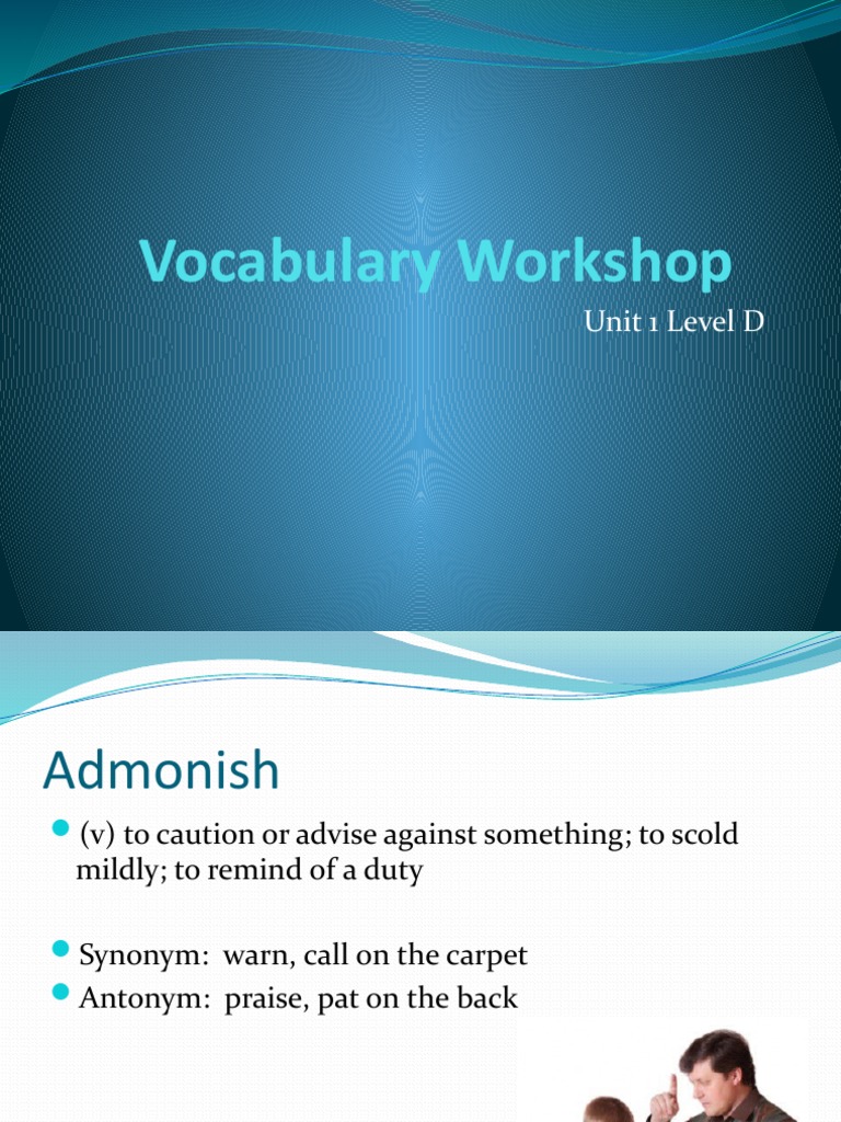 Vocabulary Workshop: Unit 1 Level D | PDF