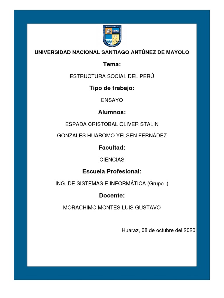 Estructura Social Del Perú | PDF | Imperio Inca | Perú