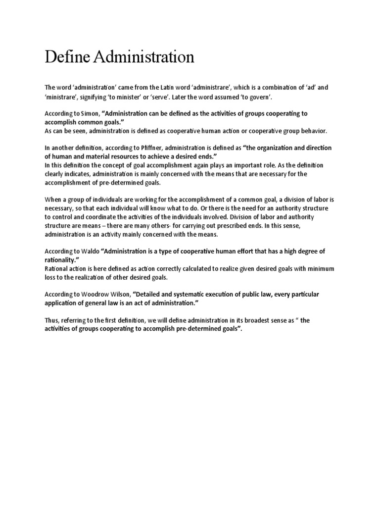 Define Administration | PDF