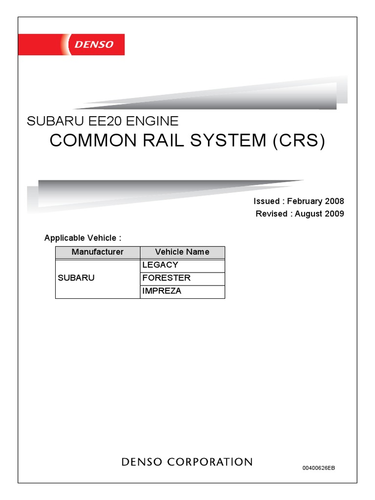 Common Rail System (CRS) : Subaru Ee20 Engine | PDF | Throttle | Fuel ...