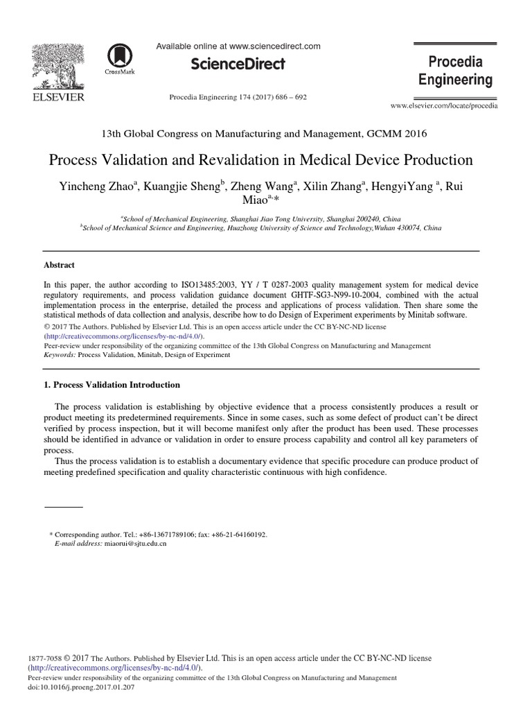 Process Validation and Revalidation in Medical Device Production | PDF ...