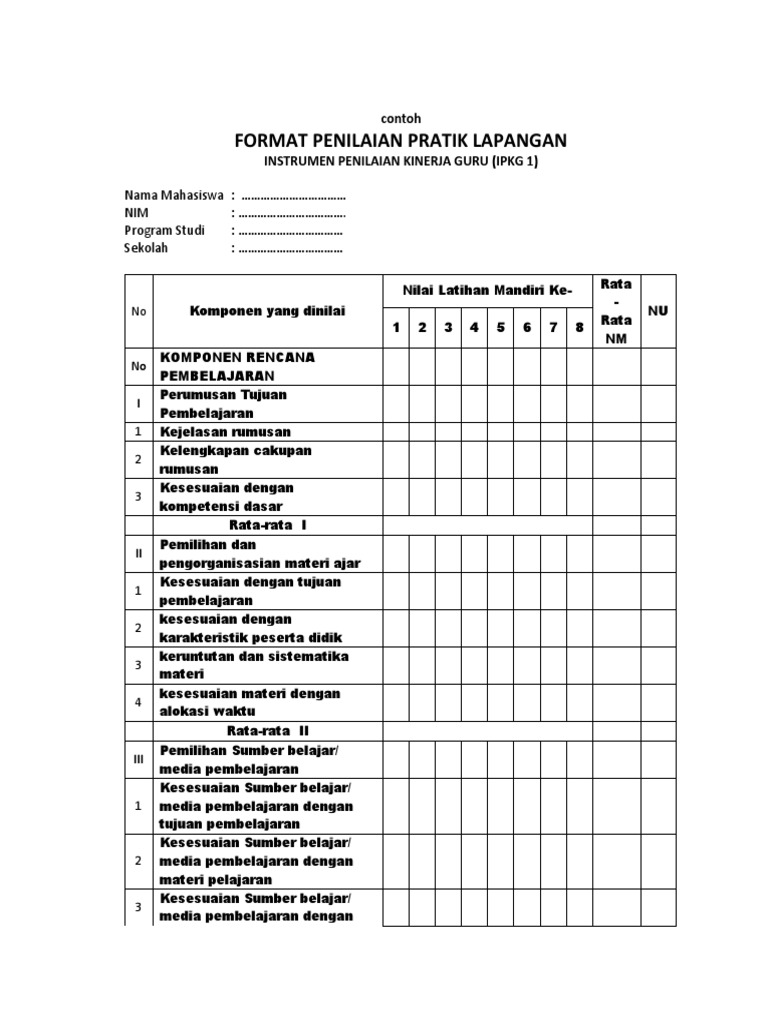 Penilaian Praktek Mengajar | PDF