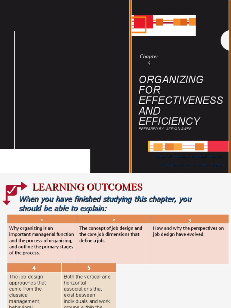Organizing FOR Effectiveness AND Efficiency | PDF | Organizational ...