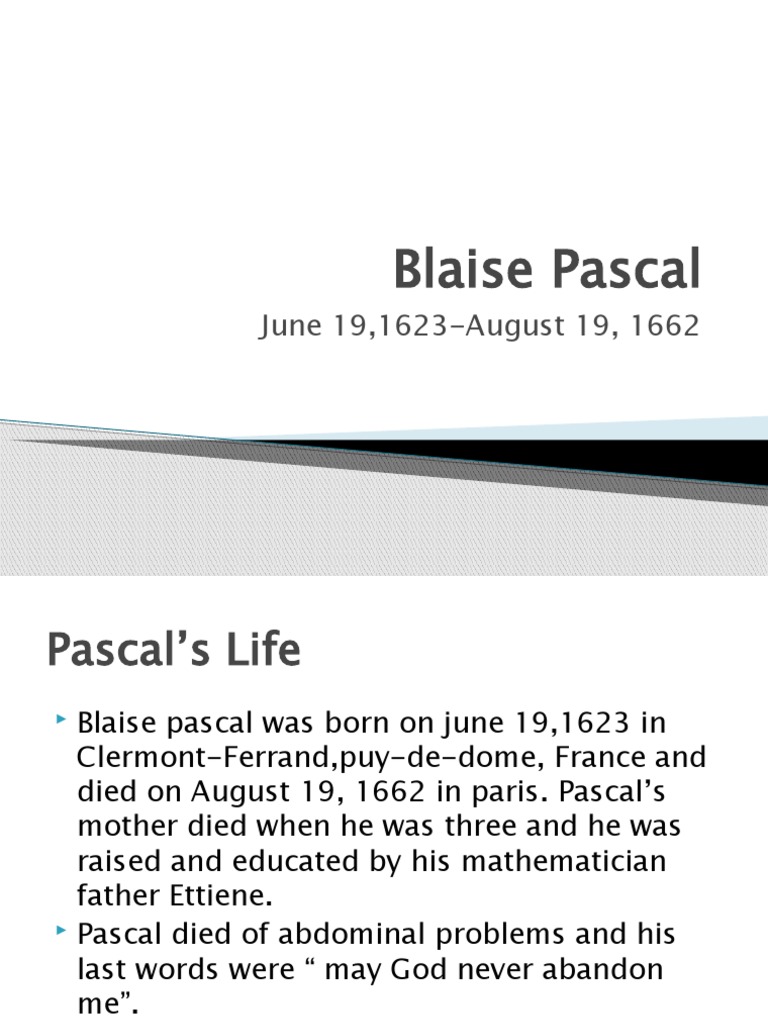 Blaise Pascal | PDF