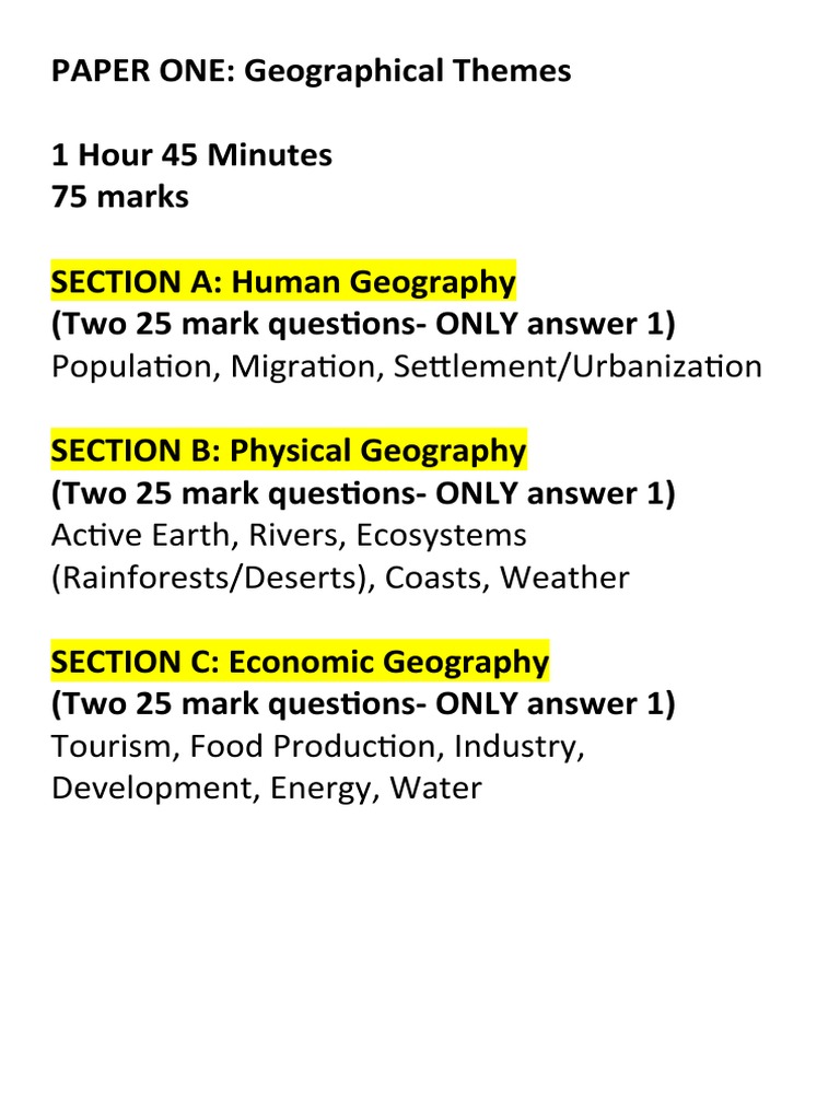 Geography Exam Guide | PDF | Science & Mathematics