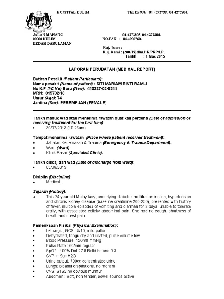Contoh LP Medical | PDF | Sepsis | Chronic Kidney Disease