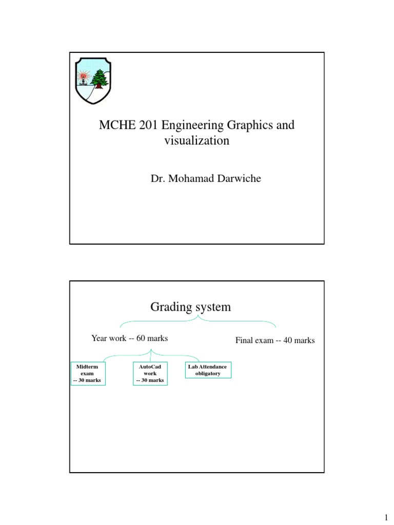 MCHE 201 Engineering Graphics and Visualization: Dr. Mohamad Darwiche ...