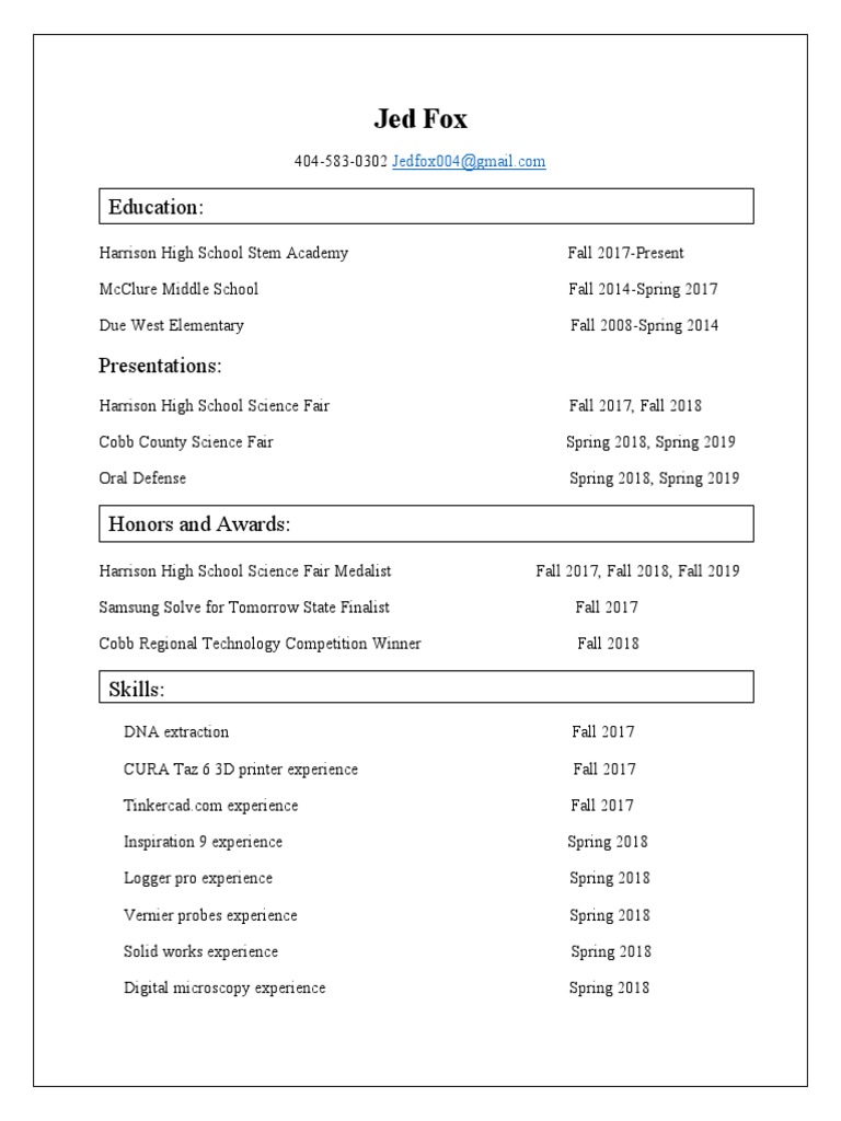 Jed Fox: Education | PDF | Laboratory Techniques | Biology
