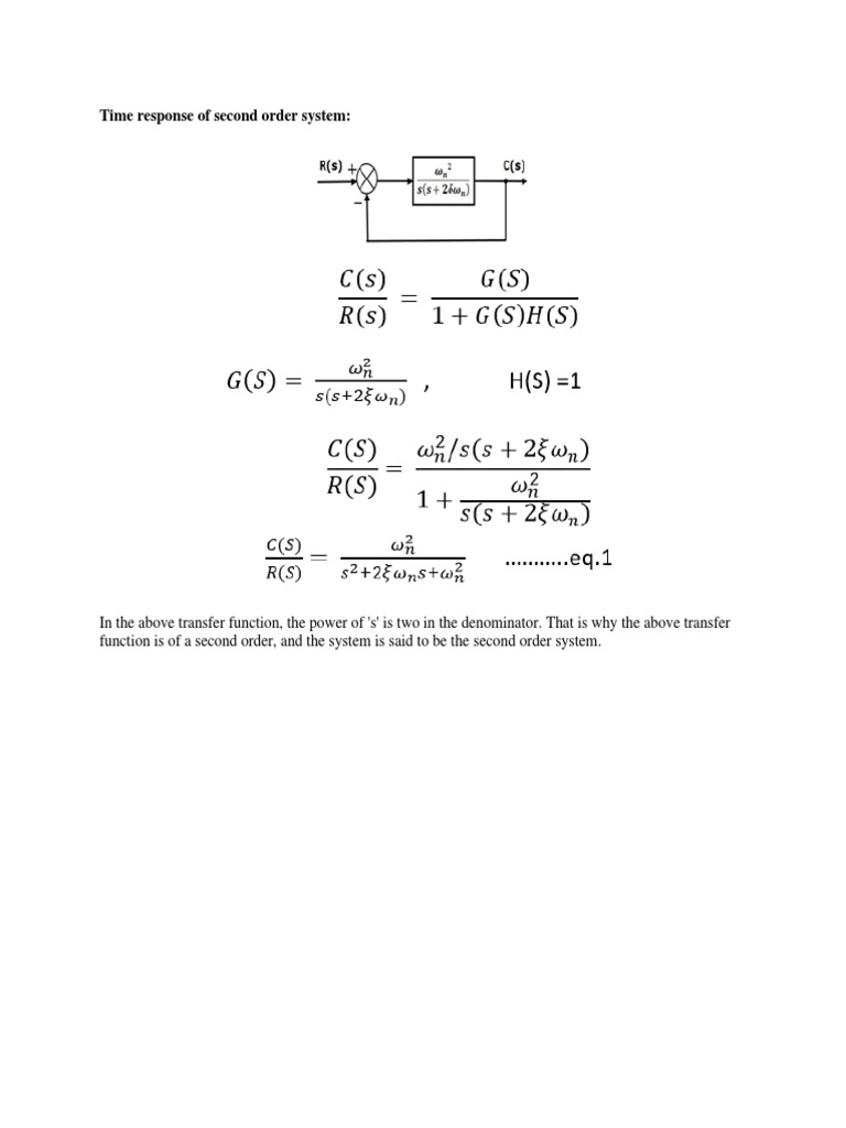 Time Response of Second Order Systems | PDF | Teaching Methods ...