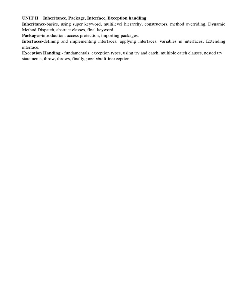 Java Unit 2 Pdf Inheritance Object Oriented Programming Class Computer Programming 1640