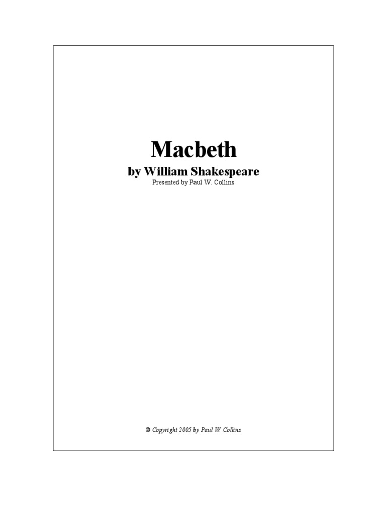 Macbeth (Collins) | PDF | Macbeth