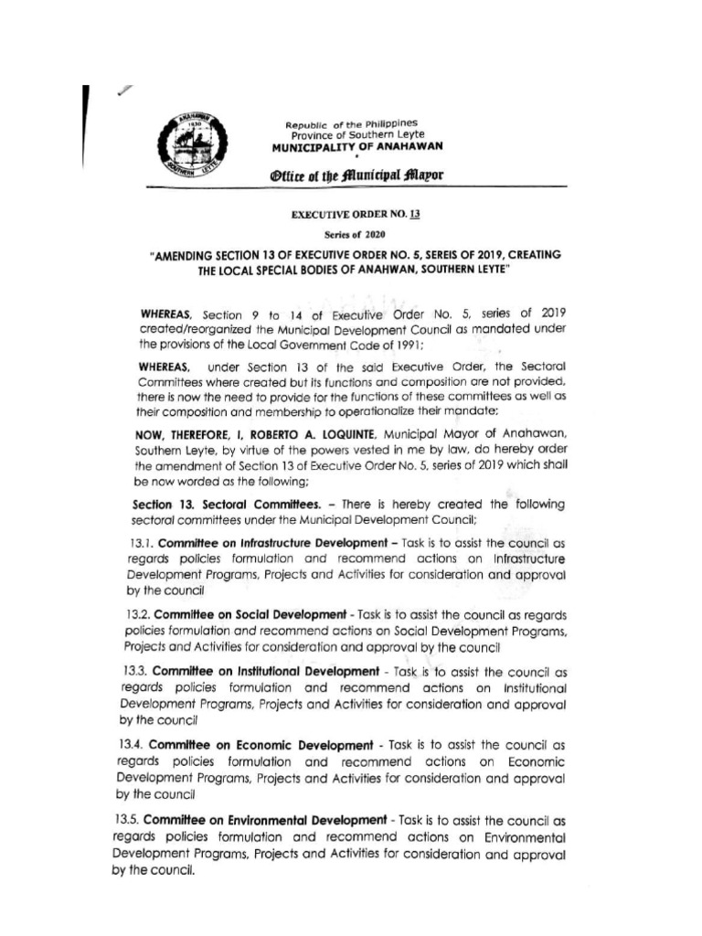 Eo MDC Sectoral Committees | PDF