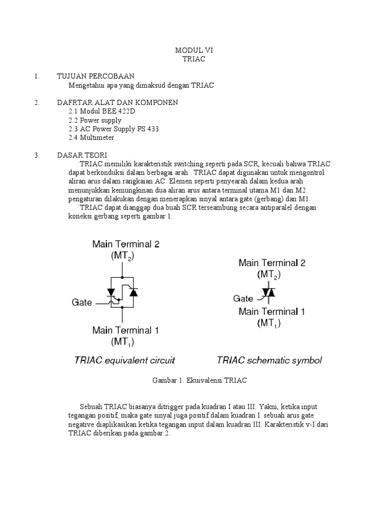 Karakteristik dan Penggunaan TRIAC | PDF