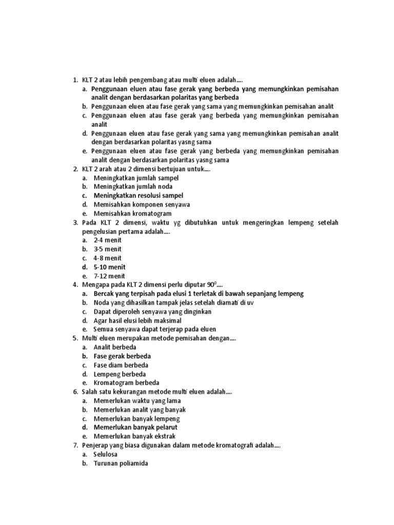 Soal KLT 2 Dimensi Dan Multi Eluen | PDF