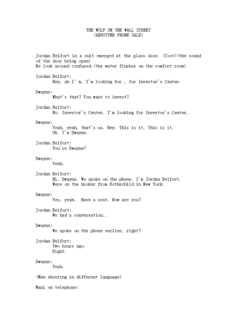 Transcript of The Wolf On The Wall Street (Aerotyne Phone Sale) | PDF ...