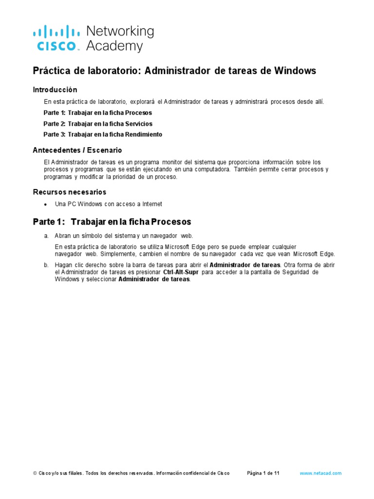 2.2.1.12 Lab - Windows Task Manager PDF | PDF | Ventana (informática) | Microsoft Windows