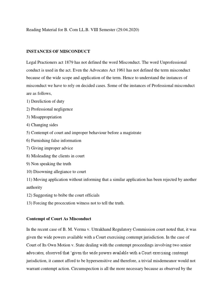 Misconduct in Legal Practice: Key Cases | PDF | Advocate | Lawyer