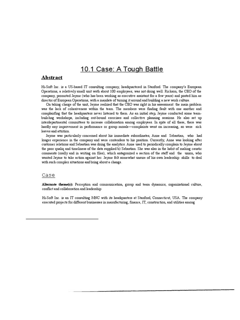 A Tough Battle | PDF | Business