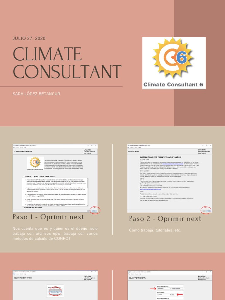 Guía de Uso de Climate Consultant 6.0 | PDF | Temperatura | Clima