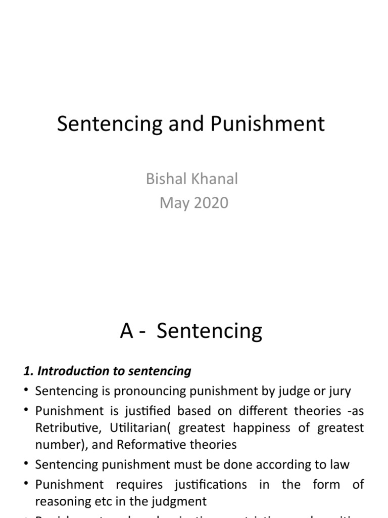 Sentencing - Punishment | PDF | Punishments | Sentence (Law)