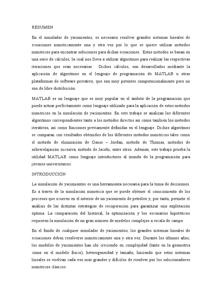 Informe Trabajo de Simulacion | PDF | Matlab | Lenguaje de programación