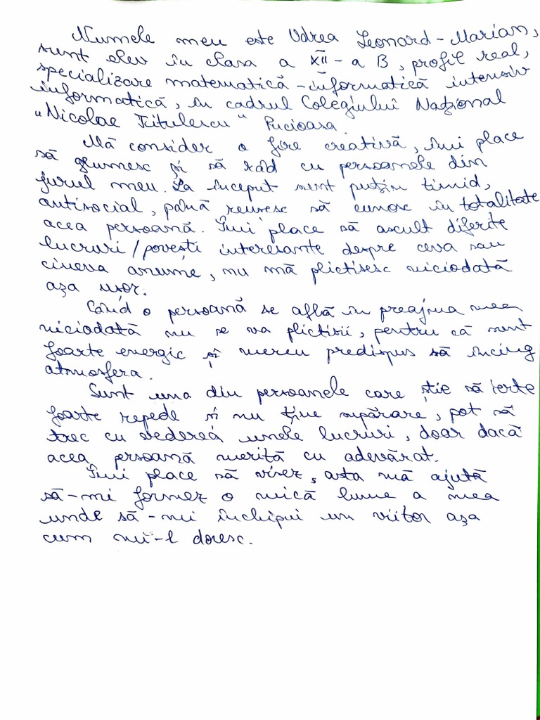 Eseu (Despre Mine) PDF | PDF