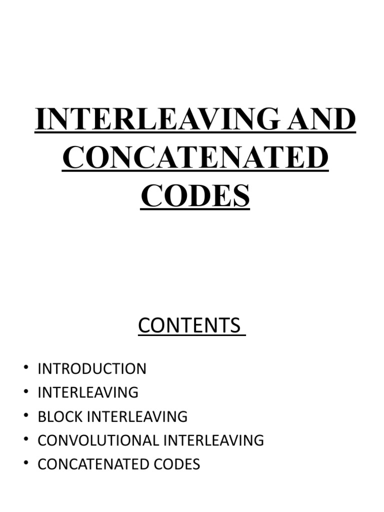 Interleaving And Concatenated Codes Pdf Computer Engineering Algorithms