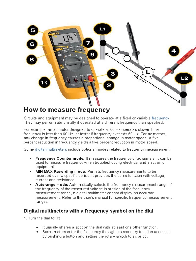 Measure Frequency with a Multimeter | PDF | Frequency | Alternating Current