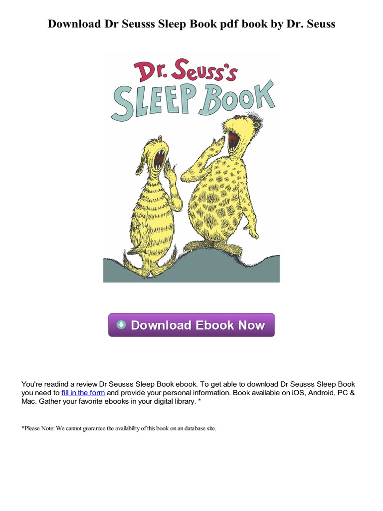 DR Seusss Sleep Book PDF Book by Dr. Seuss: Fill in The Form | PDF | Books