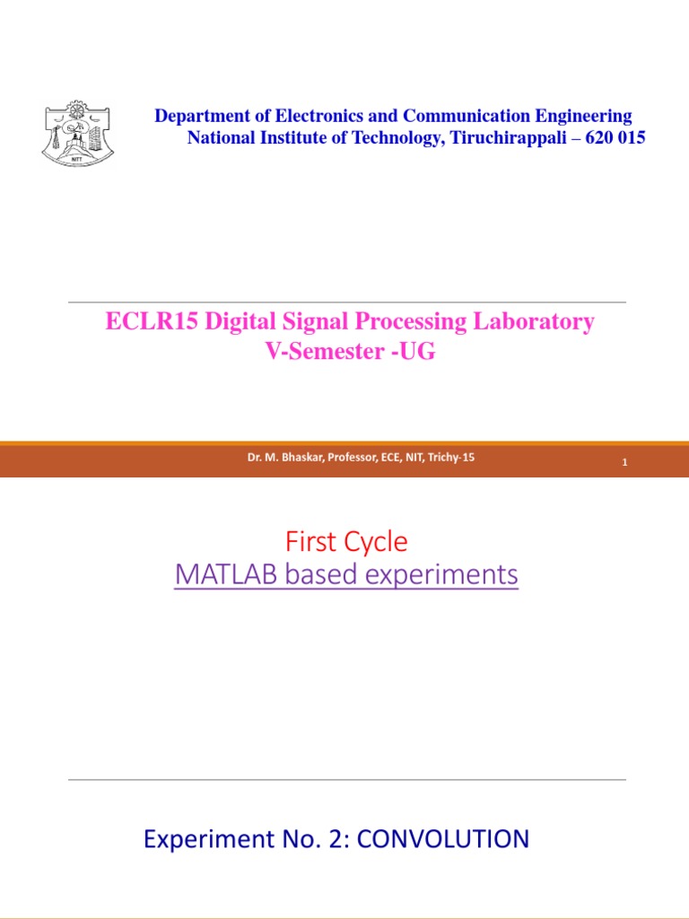 ECLR15 DSP Lab - Exp. 2 - Convolution | Download Free PDF | Convolution | Computational Science