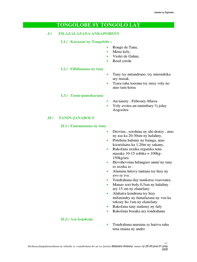 FAMBOLENA - TONGOLOBE SY TONGOLO LAY HM | PDF