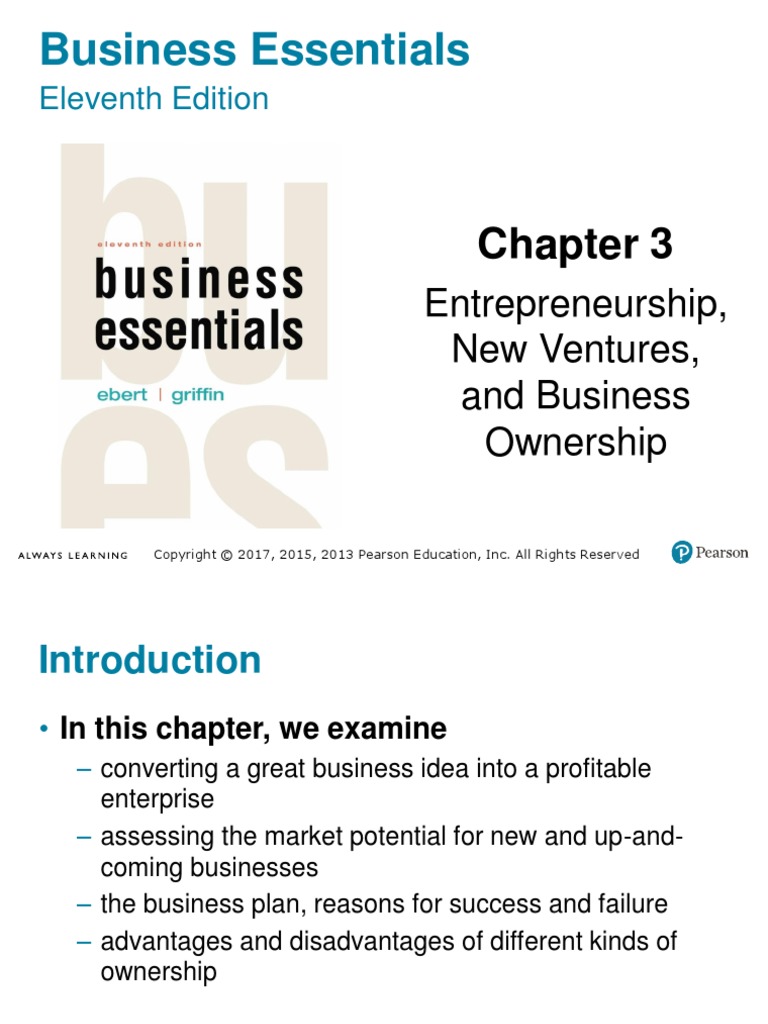 Business Essentials: Entrepreneurship, New Ventures, and Business ...
