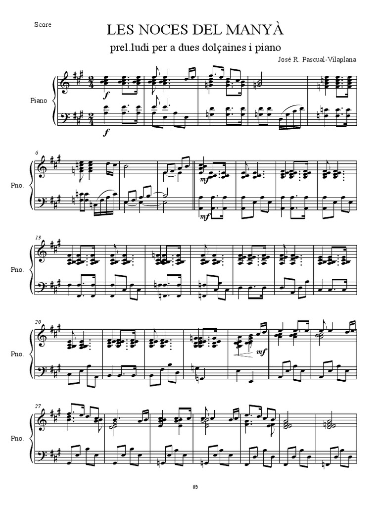 Les Noces Del Manyà - Piano | PDF