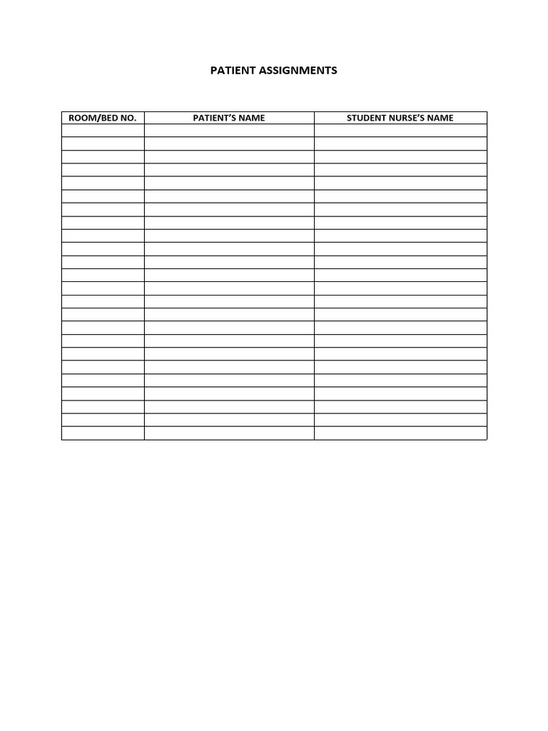 Patient Assignments | PDF