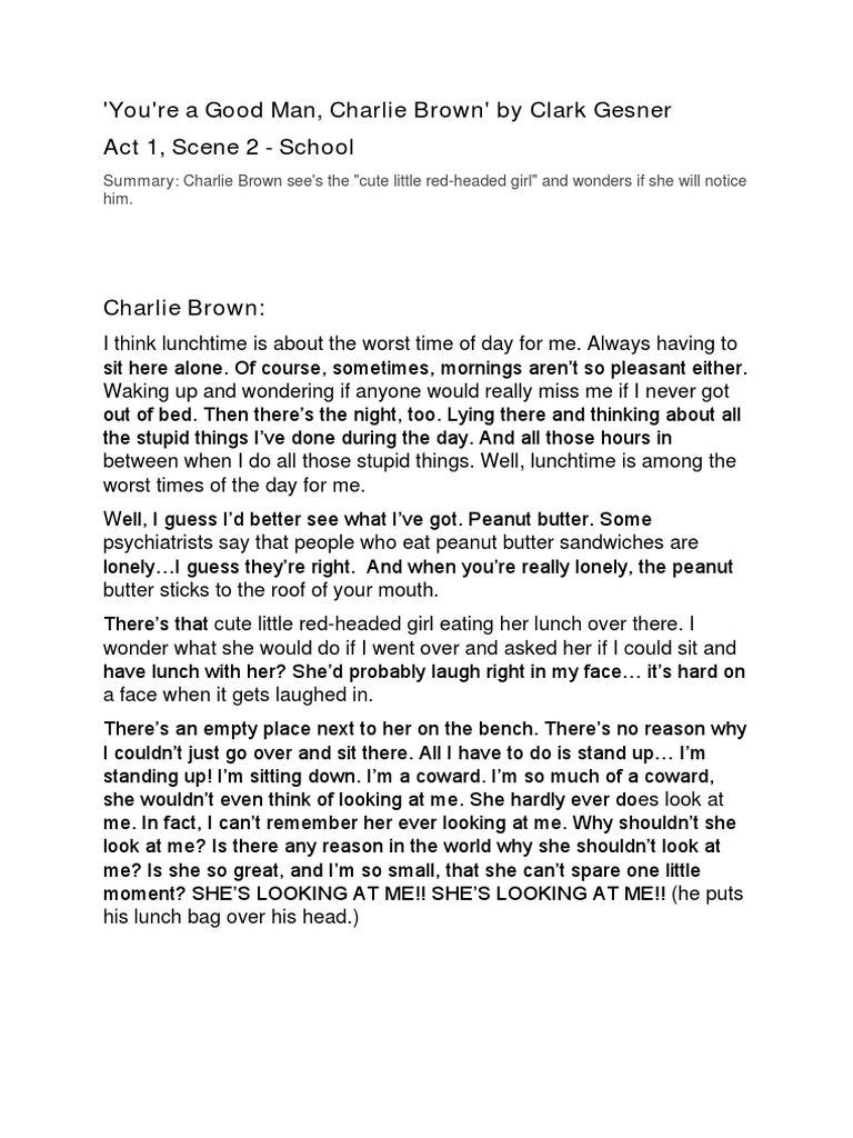 Charlie Brown Monologue PDF | PDF