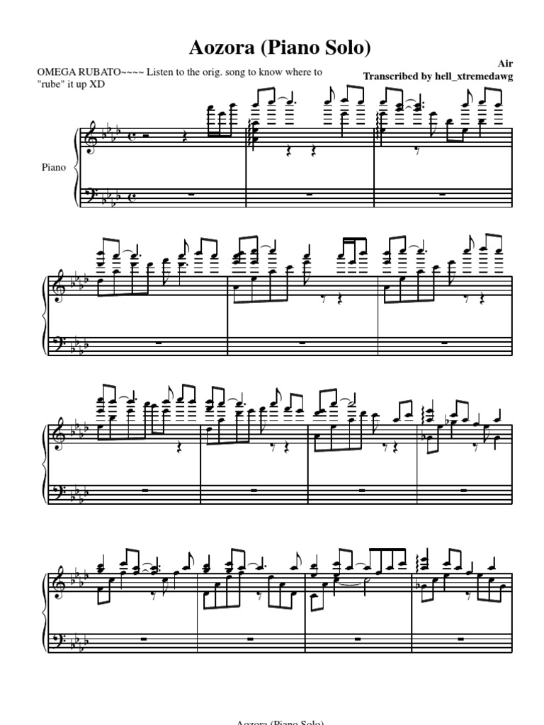 AIR - Aozora (Piano Solo) | PDF