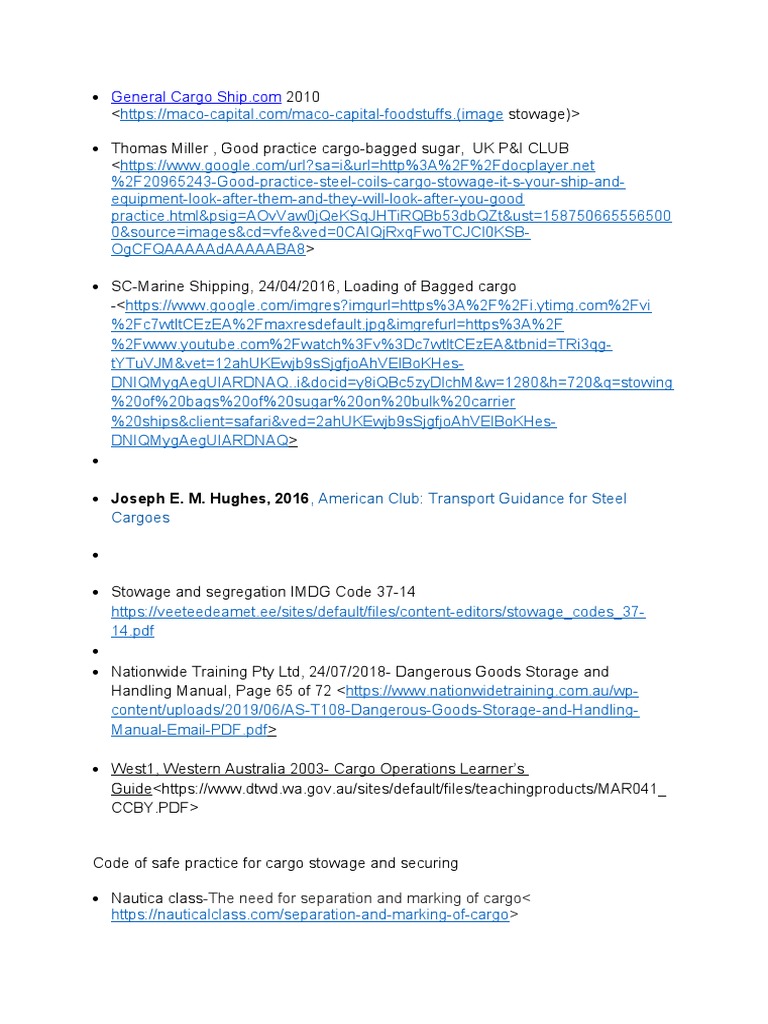 Cargo Stowage Best Practices Guide | PDF