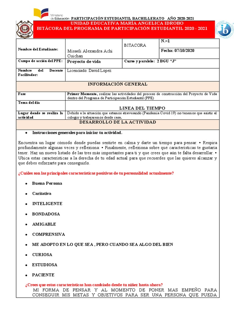 Bitacora Ppe 2 Mai 2020-2021 Alexandra Achi 2 Bgu J | PDF | Science ...