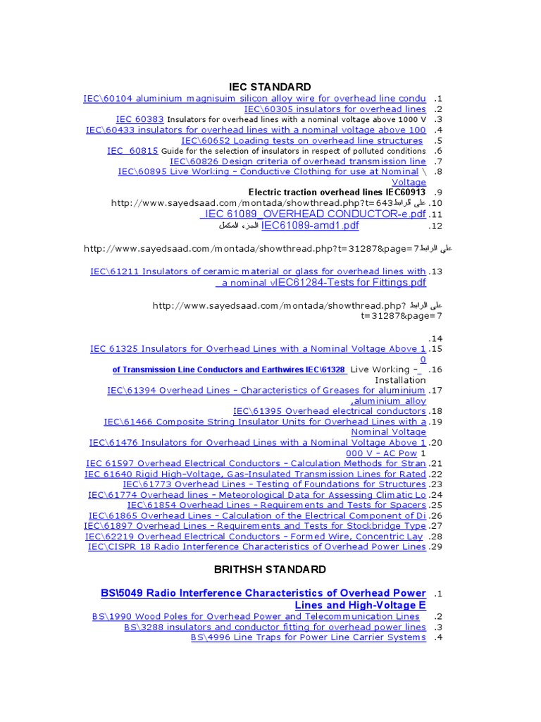 Iec Standard: IEC 61089 - OVERHEAD CONDUCTOR-e.pdf IEC61089-amd1 PDF | PDF