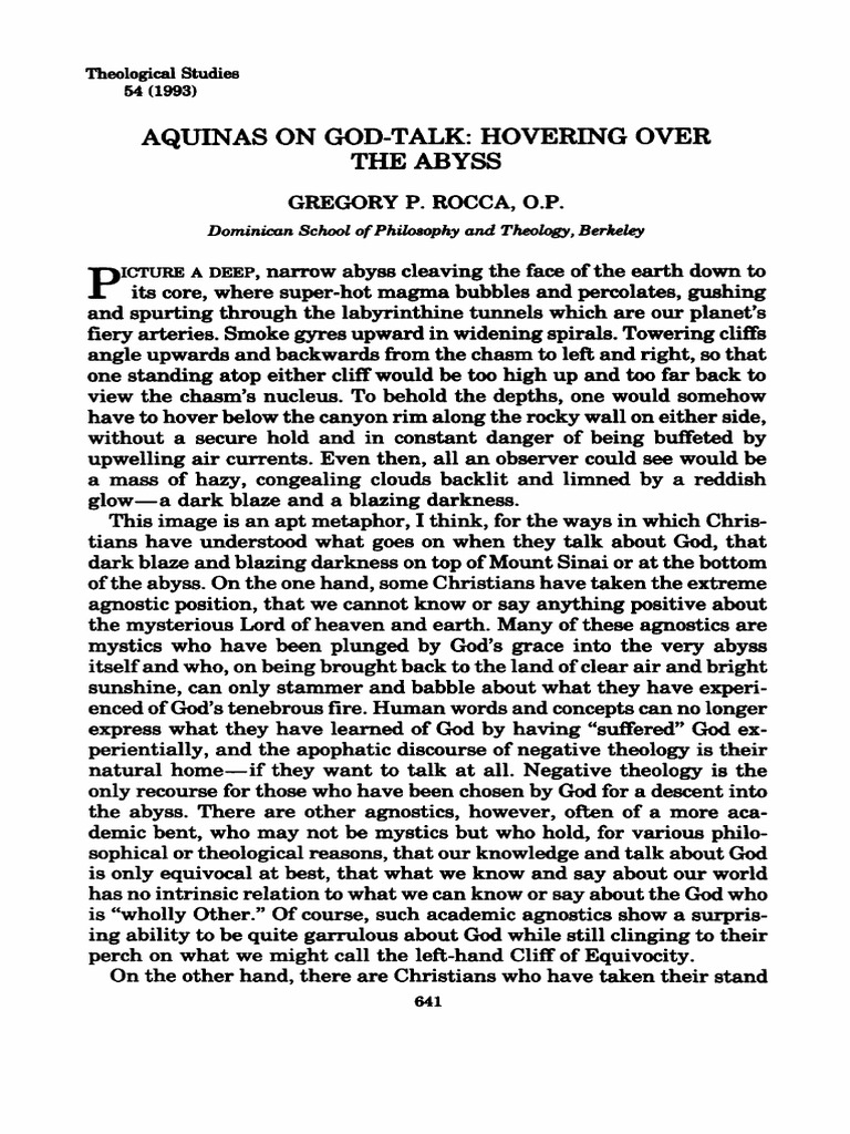 Aquinas' Subtle Approach to God-Talk | PDF | Analogy | Thomas Aquinas