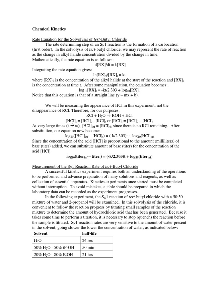 Lab 5 - Chemical Kinetics | PDF | Titration | Chemistry