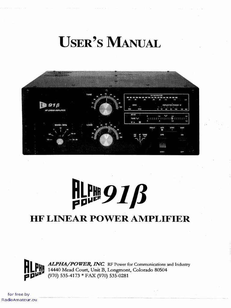 ETO Alpha 91B Serv User Other | PDF | Inductor | Capacitor