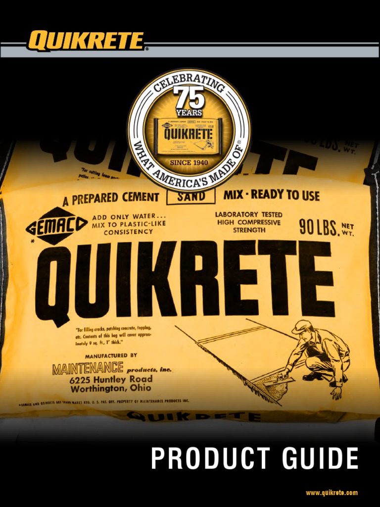2015 Quikrete Product Guide PDF | PDF | Mortar (Masonry) | Concrete