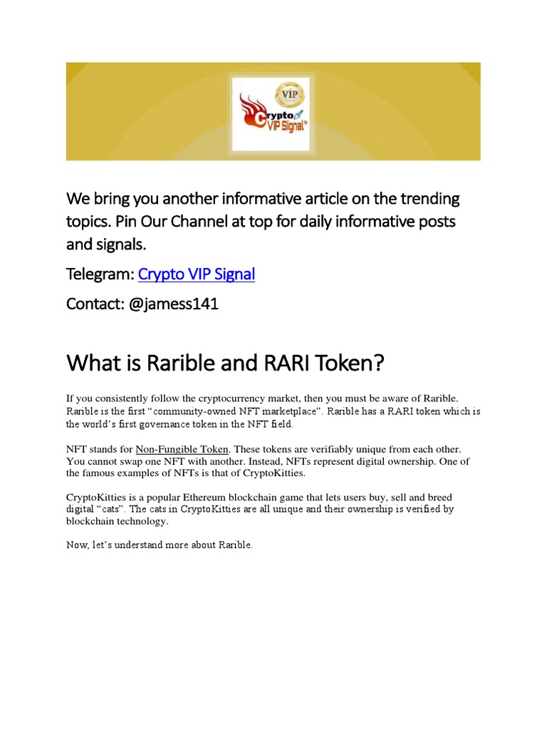 What Is Rarible and RARI Token? | PDF | Cryptocurrency | Economies