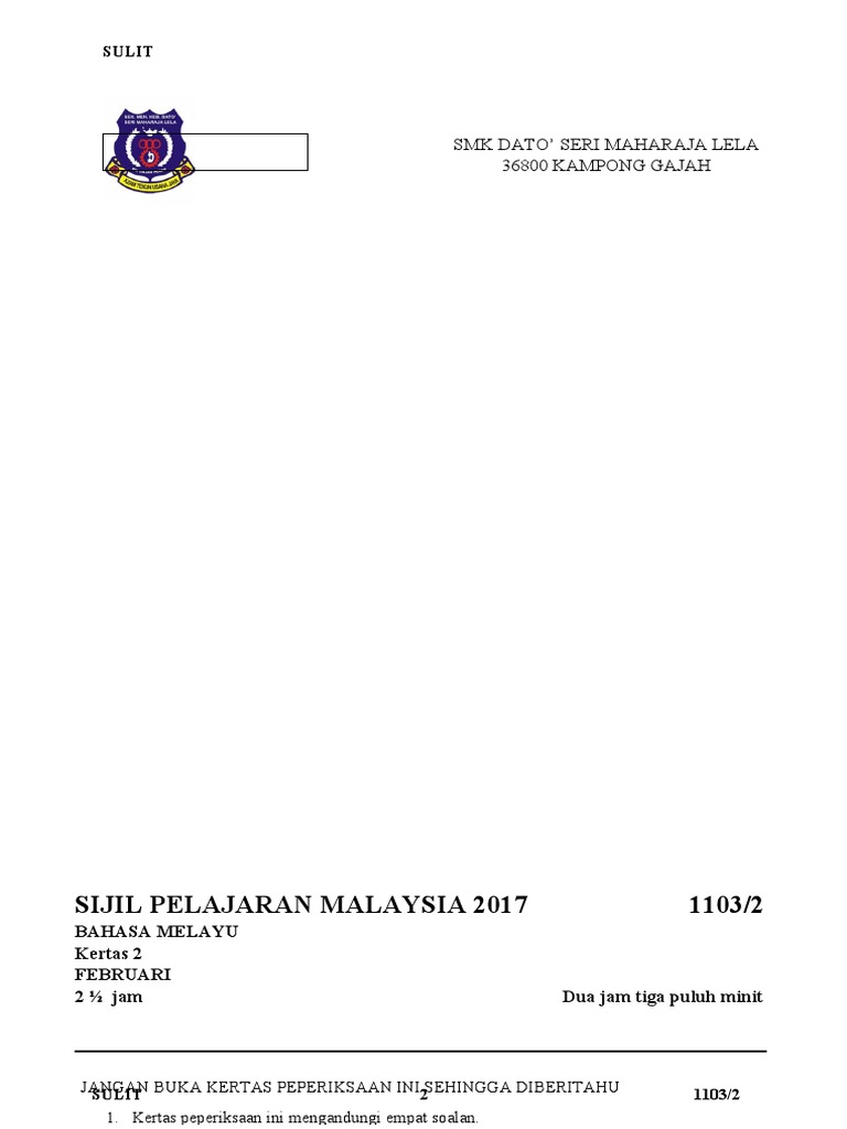 Bahasa Malaysia Kertas 2 | PDF
