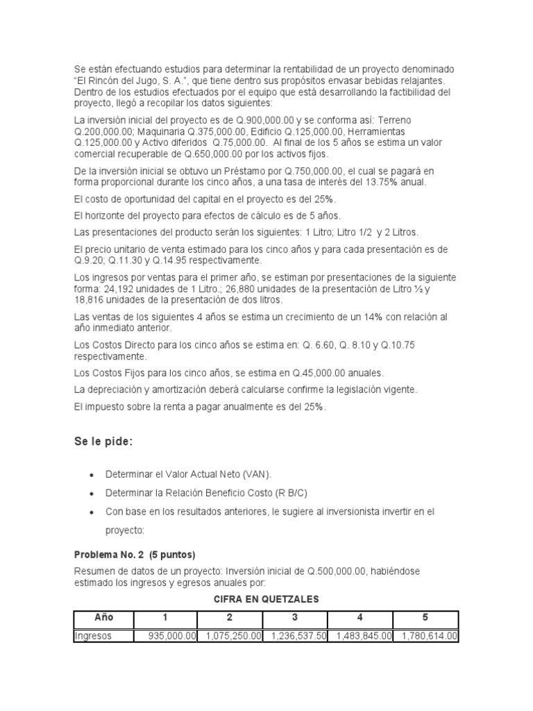 Casos Practicos Finanzas | PDF | Valor presente neto | Ciencias económicas