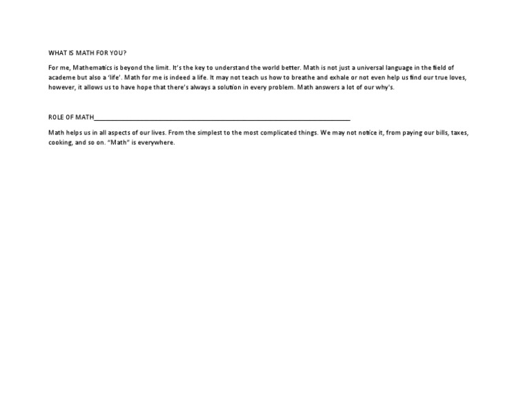What Is Math For You PDF